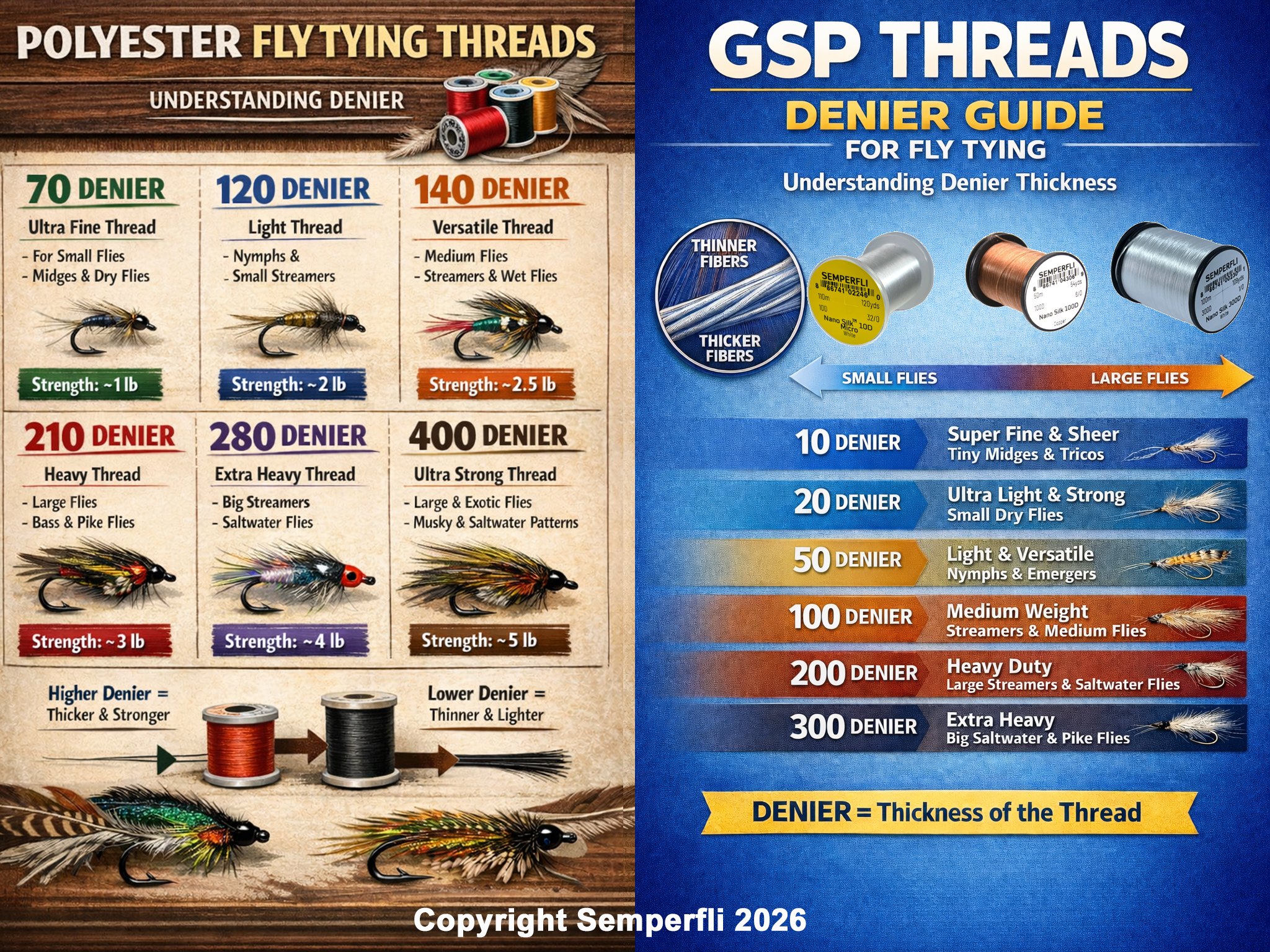 Complete Guide to Fly Tying Thread (2026): Denier, GSP, Polyester ...
